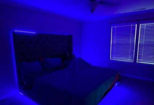 Парящая кровать с подсветкой лофт
