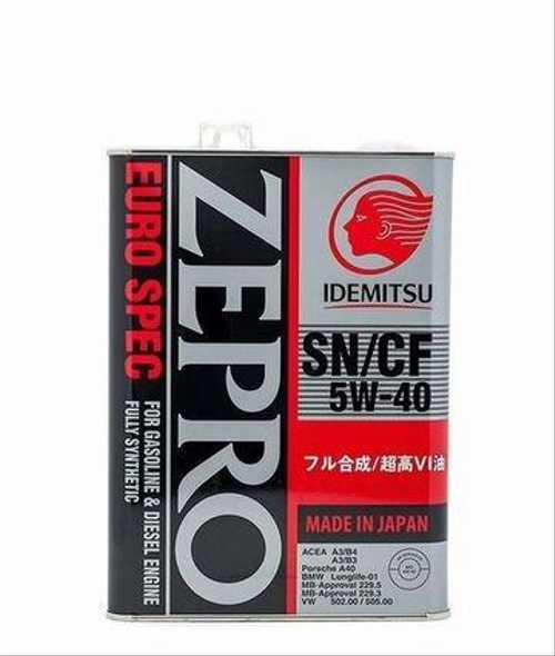 Масло моторное idemitsu zepro Euro 5w40 4л