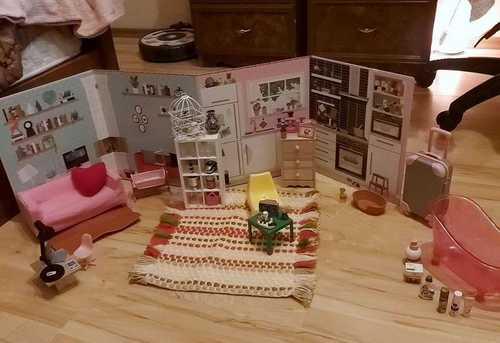 Квартира с мебелью для кукол, кукольный домик
