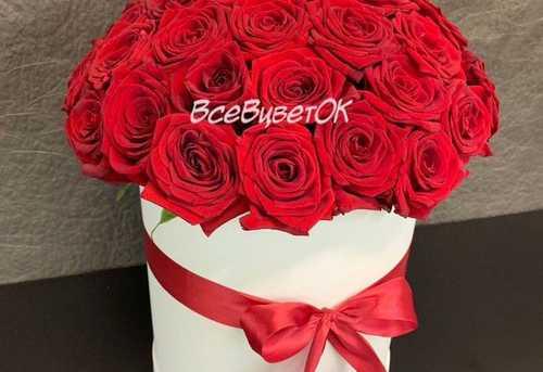 Коробка красных роз купить в Москве