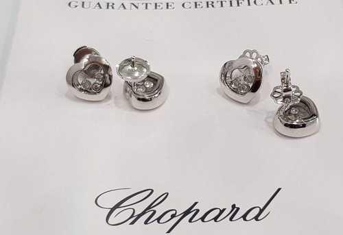 Золотые серьги пусеты Chopard с бриллиантами