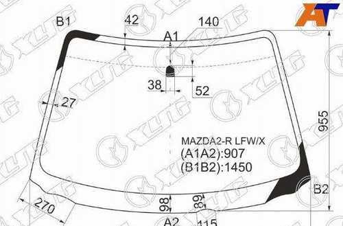 Стекло лобовое mazda mazda2