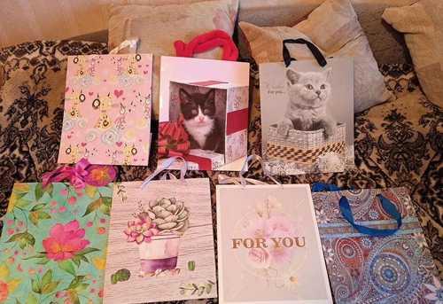 Подарочные пакеты (котята, цветы)
