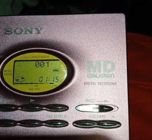 MD walkman digital recording Sony MZ-R91 сиреневый