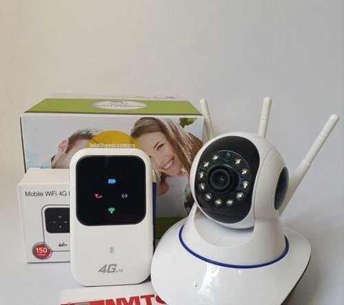 Комплект видеонаблюдения 4G роутер + WiFi камера