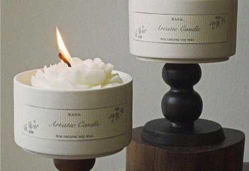 Французская керамическая чашка со свечой