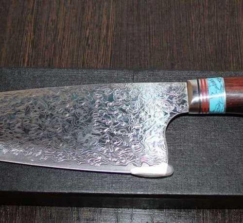 Нож шеф поварской дамасская сталь