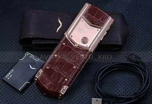 Vertu Signature S Design Red Gold Brown Leather, 4 ГБ