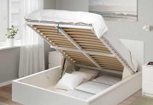 Кровать + матрас IKEA с подъемным механизмом