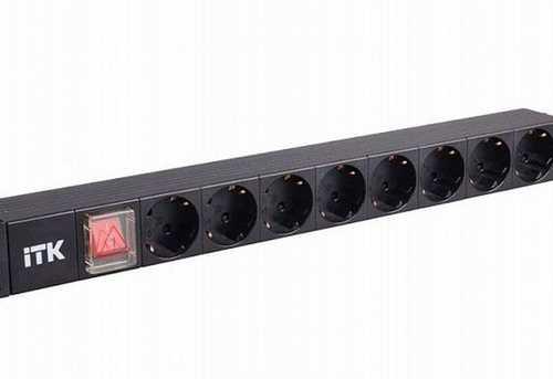 PH12-8D3 ITK PDU 8 розеток нем. ст, с LED выкл, 1U