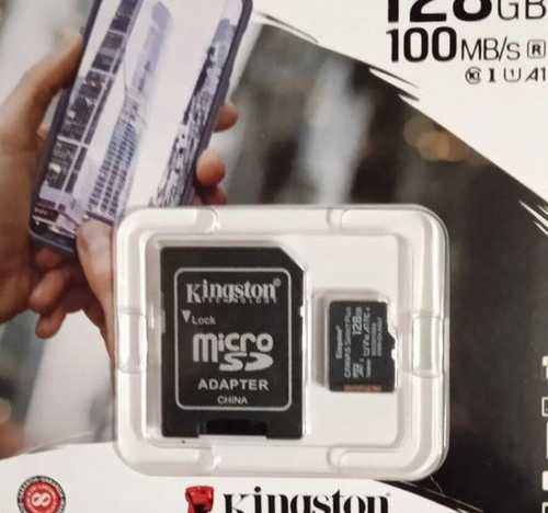 Карта памяти microsd новая 128 гб