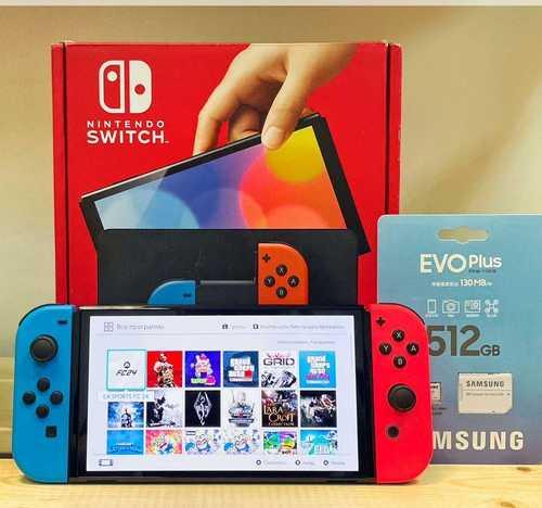 Nintendo Switch Oled Новый прошитый 256/512GB чип