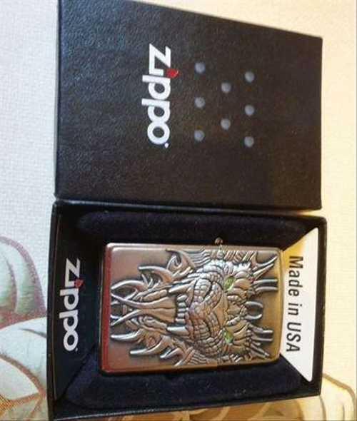 Зажигалка Zippo Mighty Dragon Emblem, Street Chrom