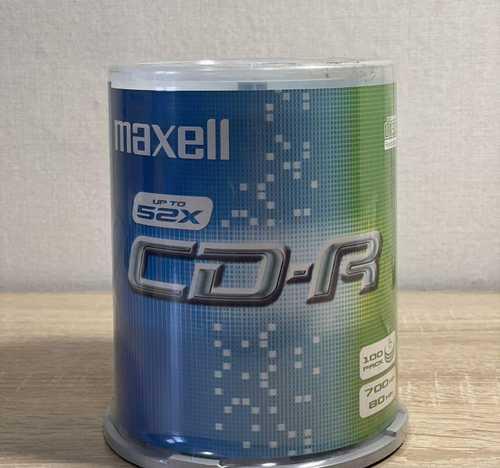 Диски 100 шт maxell CD-R 52X 700MB/80 мин