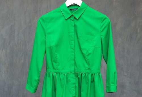 Платье рубашка приталенное Befree 42 зеленое