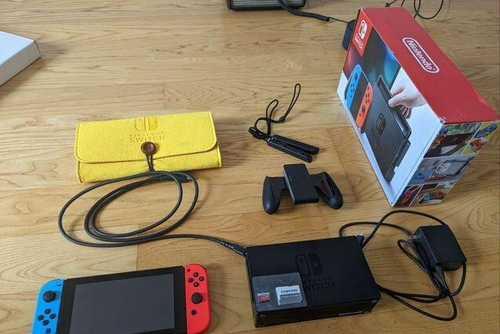Nintendo switch rev1 American + 128gb sd card