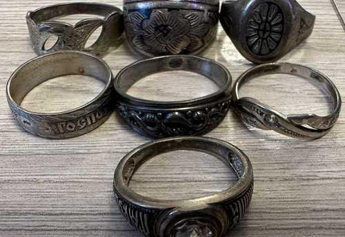 Серебро СССР кольца, браслеты, цепочки, подвески