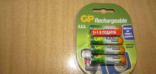Аккумуляторные батарейки AAA GP 1000мАч новые