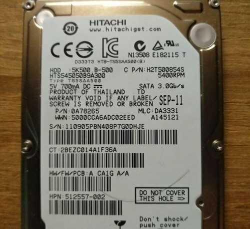 Жесткий диск 2'5 toshiba 500Gb