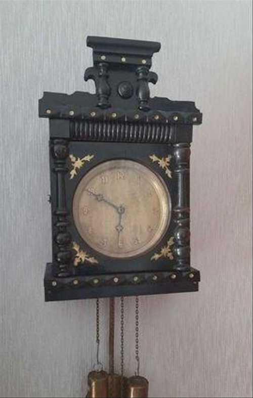 Старинные настенные антикварные часы с боем 19век