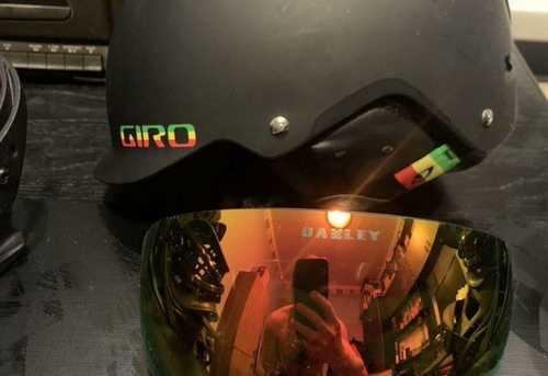 Горнолыжный шлем giro surface и очки oakley