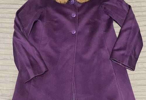 Пальто женское Max mara 44 фиолетовое оригинал