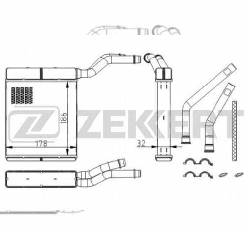 Радиатор отопителя Ford C-Max 07- Focus II 04- Maz