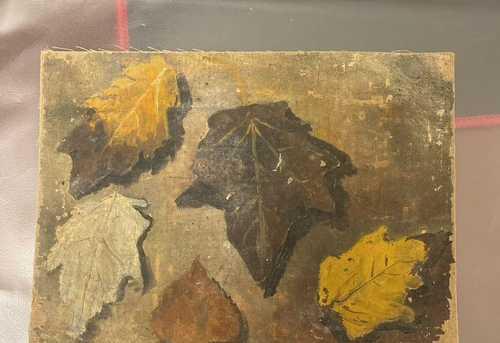 Картина старинная листья клена