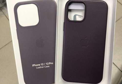 Чехол на iPhone 12/12Pro Leather Case фиолетовый