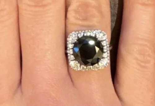 Кольцо с бриллиантом(черный муассанит)