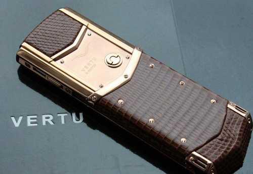 Vertu Signature S Design Red Gold Brown Leather, 4 ГБ