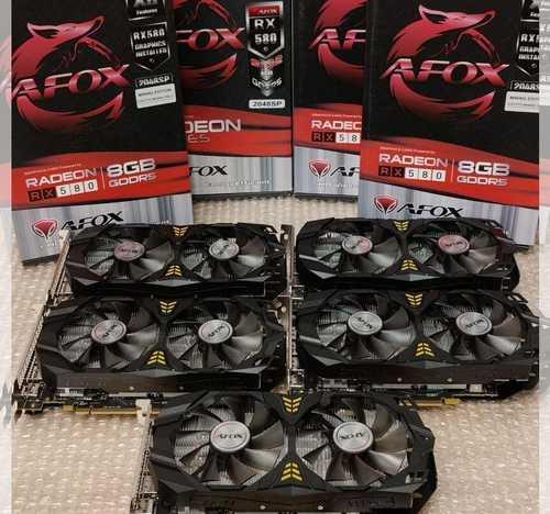 5шт Видеокарта Afox RX 580 8гб