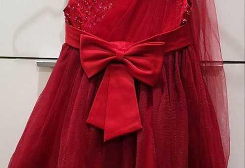 Нарядное платье красное для девочки 86