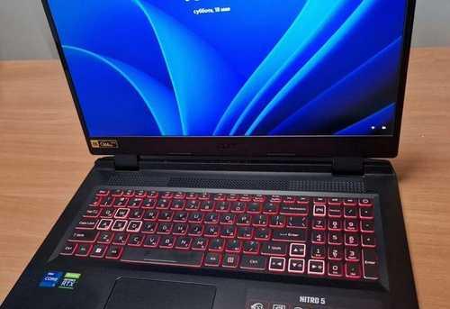 Игровой ноутбук 17.3" Acer Nitro 5 AN517-55, 512 ГБ, Core i7-12700H, RAM 16 ГБ, GeForce RTX 3060 6 ГБ