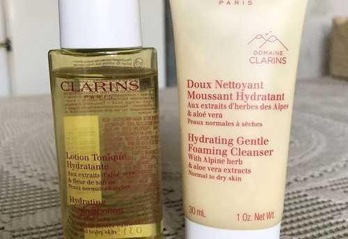 Clarins очищающий крем и лосьон