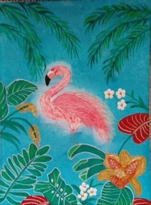 Интерьерная картина акрил Розовый фламинго