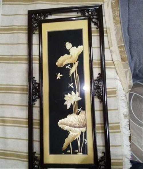 Картины китайская соломка, под стеклом