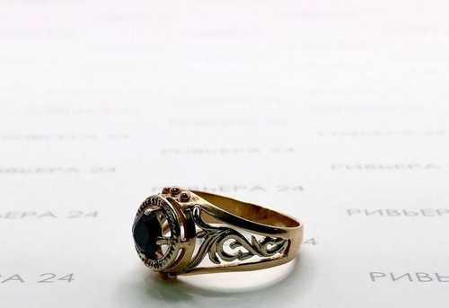 Золотое кольцо печатка с агатом 585 пробы