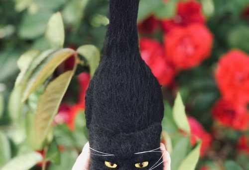 Черная кошка ручной работы (техника валяние)