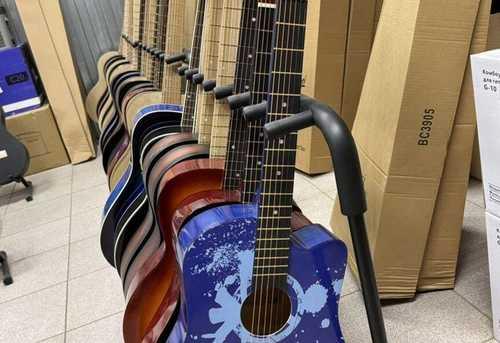 Акустическая гитара синий череп