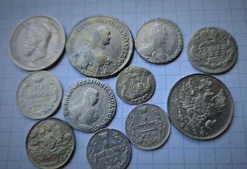 Серебряные монеты России 18-19 век