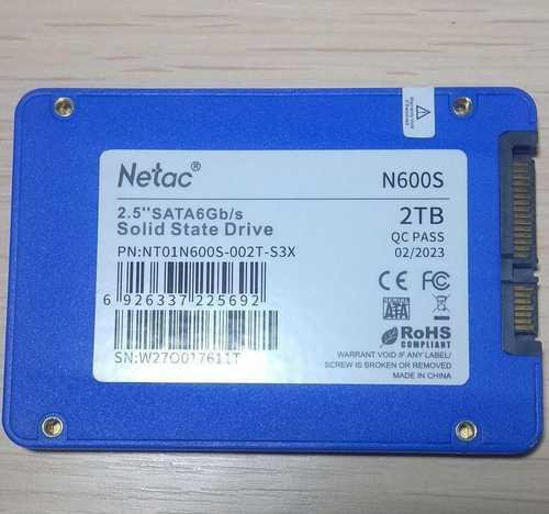 SSD 2000 гб 2.5" SATA накопитель Netac N600S