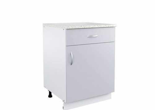 Шкаф кухонный Альфа напольный серый, 1 ящик, 60 см