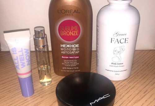 Mac пудра, rad рум,nyx, okbeat urania, bois imper