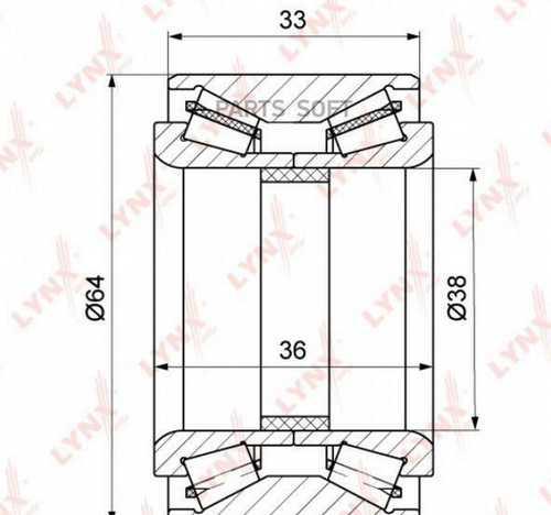 Подшипник ступицы задний 36/33x38x64 WB1326