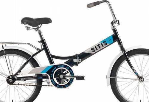 Велосипед sitis point 20" (2023) Black-Blue Ros117