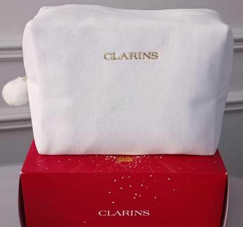 Косметичка clarins белая