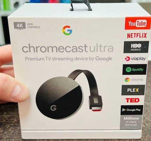 Тв-приставка Google Chromecast Ultra, черный