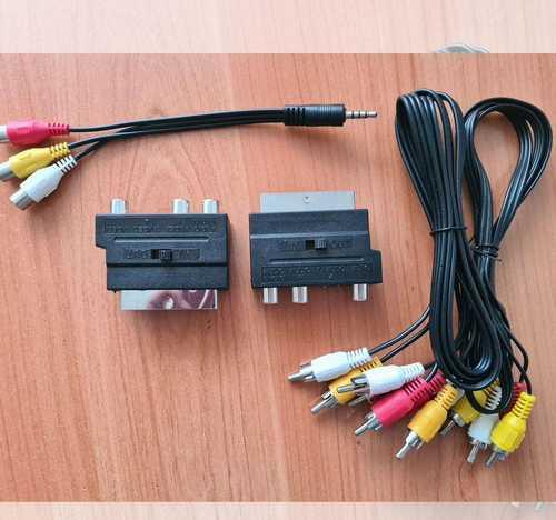 Переходник Скарт scart и кабеля тюльпаны rca