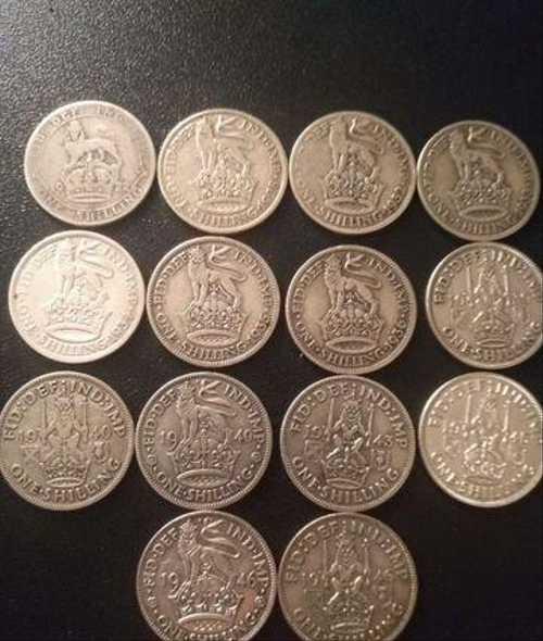 1 шиллинг Великобритания серебро 1922-1946